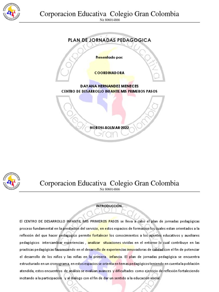 Plan de Jornadas Pedagogicas Cdi 2022 | PDF | Pedagogía | Evaluación