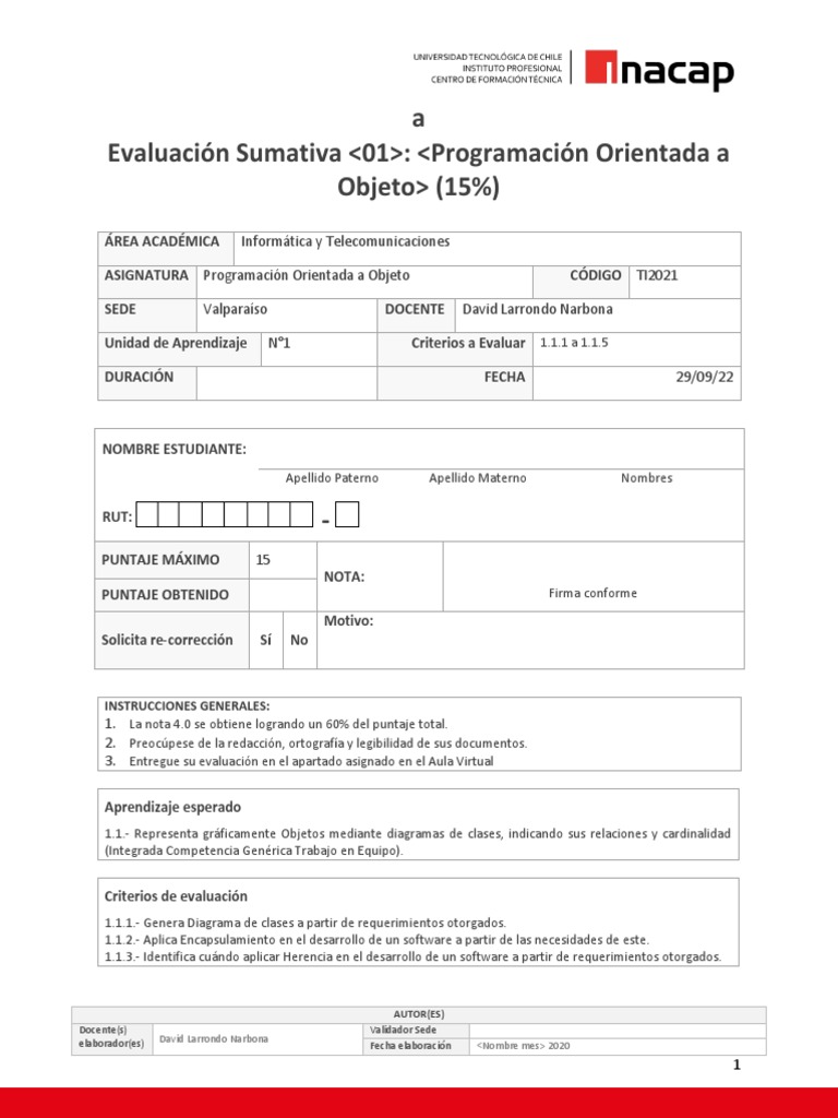 Evaluación POO: Diagramas y Código Python | PDF | Software | Herencia ...