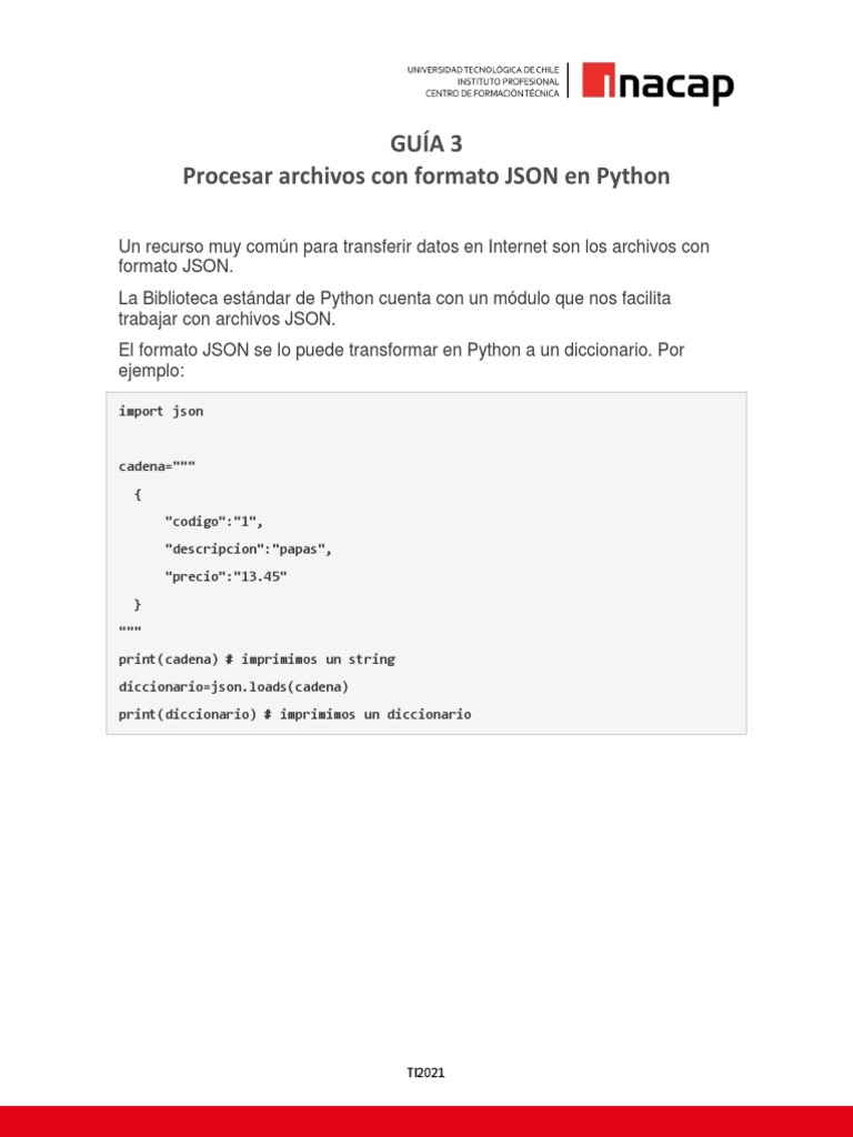 Guía 5 Python y Json | PDF | Php | Json
