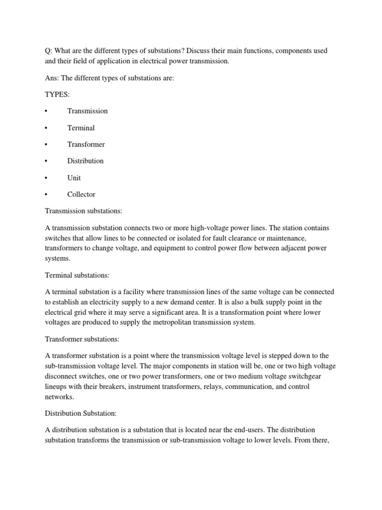 EPT Final Notes | PDF | Electrical Substation | Electric Power Transmission