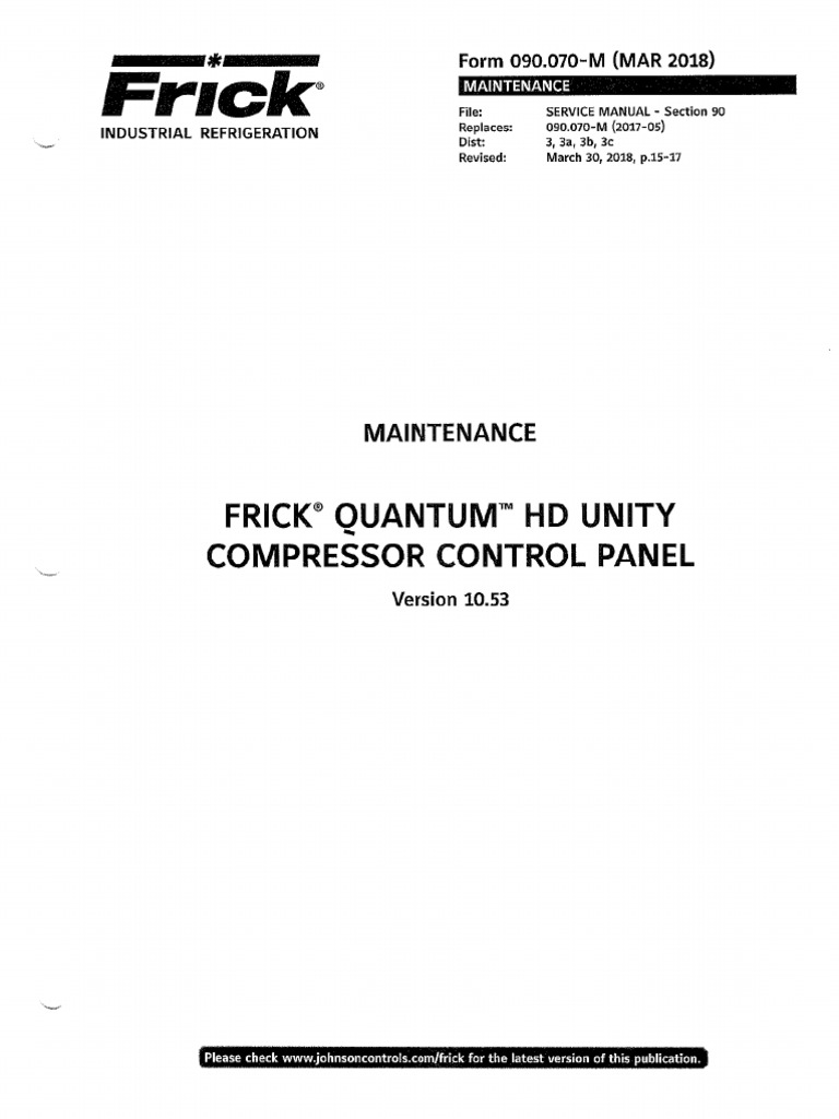 Frick: Frick® HD Unity Compressor Control Panel | Download Free PDF ...