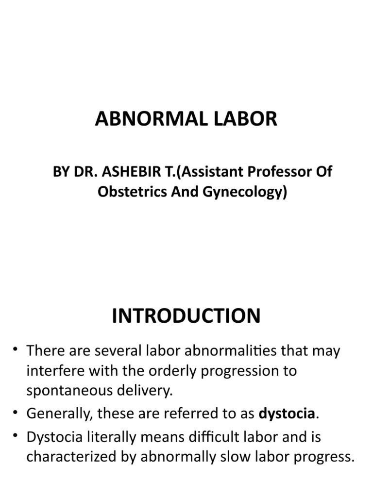 Abnormal Labor ASHE | PDF | Childbirth | Caesarean Section