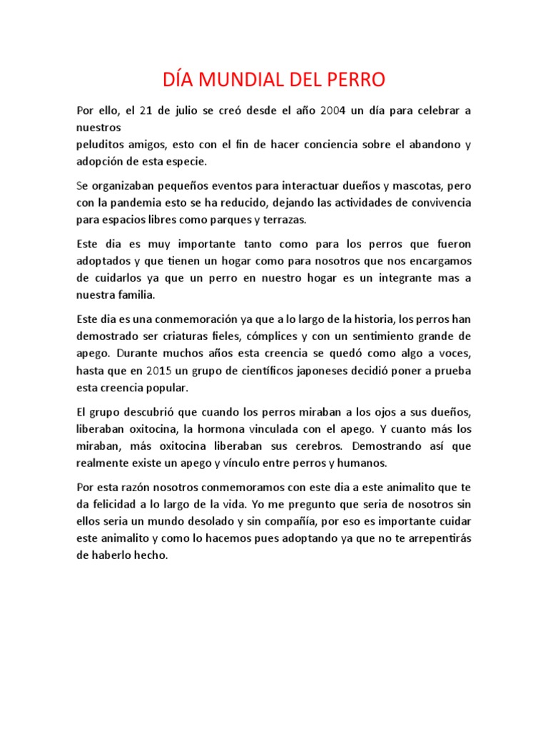Día Mundial Del Perro | PDF