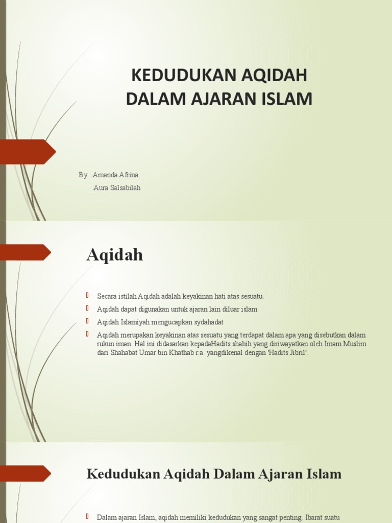 Kedudukan Aqidah | PDF