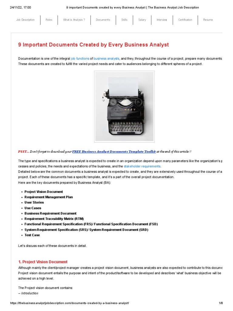 Business Analysis Essential Documents | PDF | Use Case | Specification ...