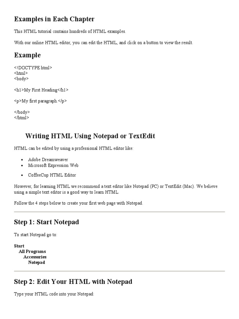 HTML N HTML 5 Tutorial | PDF | Html Element | Hyperlink