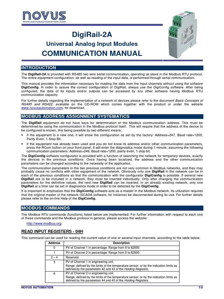 Configuring and Communicating with DigiRail-2A Universal Analog Input ... Configuring and Communicating with DigiRail-2A Universal Analog Input ...
