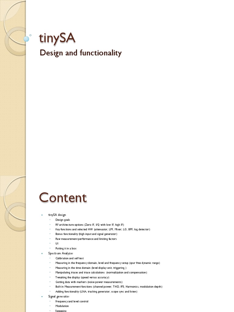 Tiny SA | PDF | Frequency Modulation | Filter (Signal Processing)