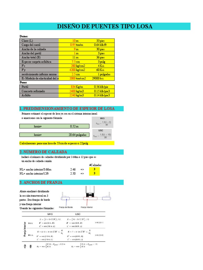Problema N 3 Puente Tipo Losa Pdf Materiales