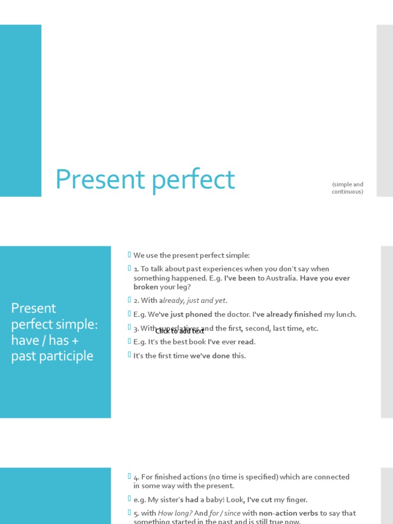 Present Perfect B2 | PDF | Semantic Units | Linguistic Typology