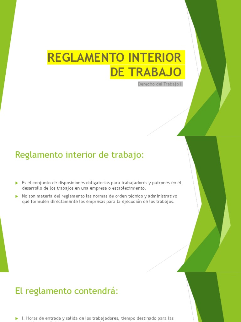 Reglamento Interior de Trabajo | PDF | Regulación | Gobierno
