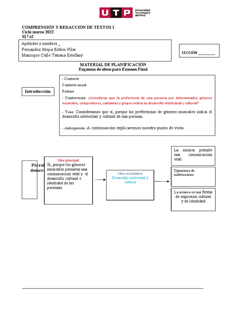 S17.s2 Esquema Examen Final - Marzo 2022 | PDF | Inteligencia | Sicología S17.s2 Esquema Examen Final - Marzo 2022 | PDF | Inteligencia | Sicología