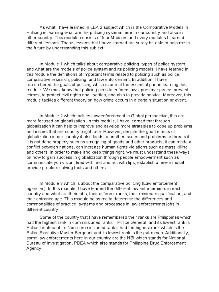 CRIM 3 and LEA 2 Reflection | PDF | Mental Disorder | Anxiety