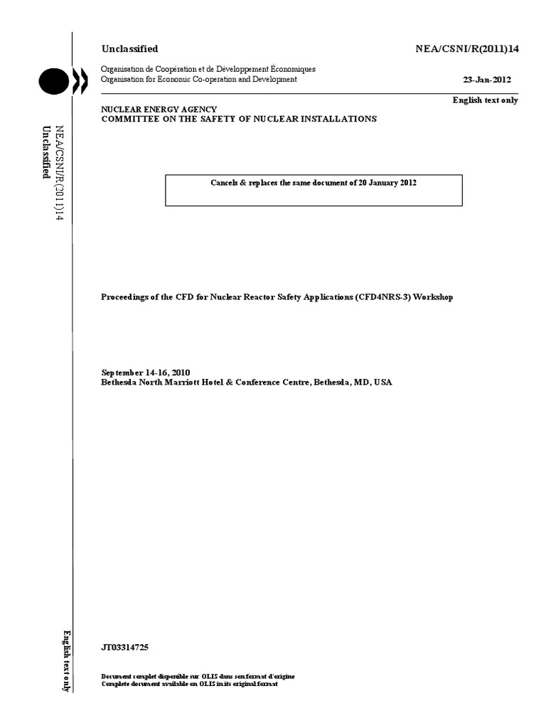 Csni r2011 14 | PDF | Computational Fluid Dynamics | Nuclear Power