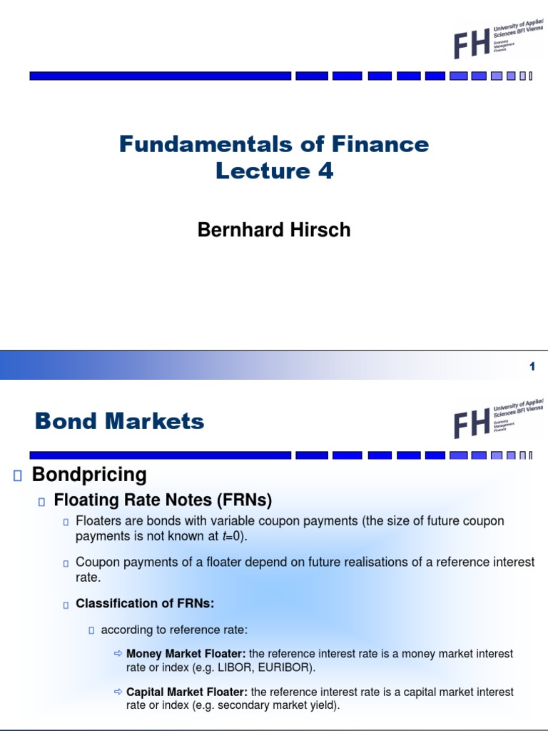Fundamentals of Finance - Lecture 4 | PDF | Swap (Finance) | Credit Rating