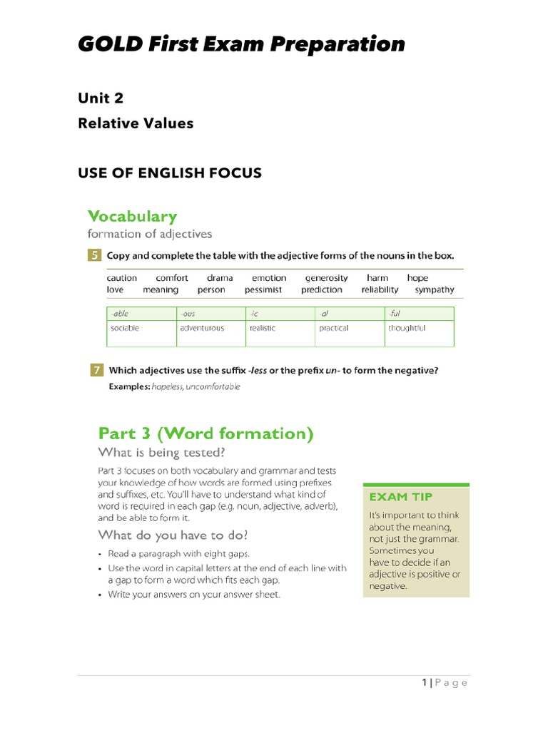 Unit 2 Relative Values Handout | PDF