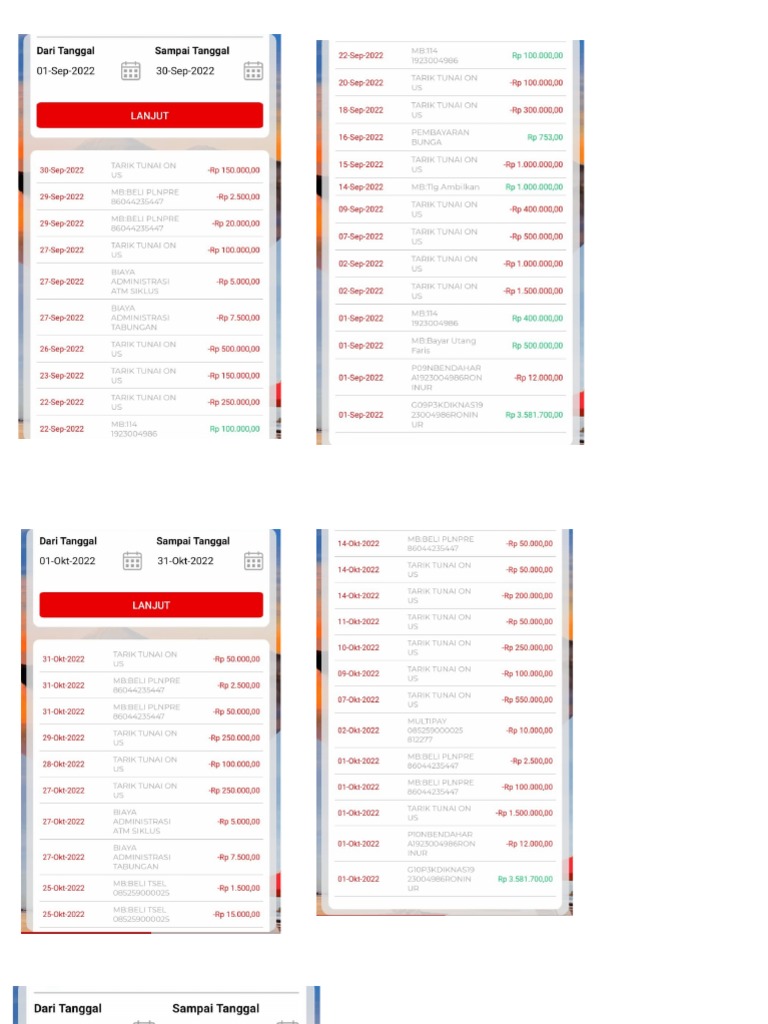 Rek Koran Gaji Bank Jatim Roni | PDF