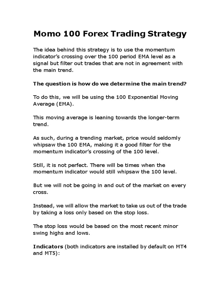 Momo 100 Forex Trading Strategy | Download Free PDF | Foreign Exchange ...
