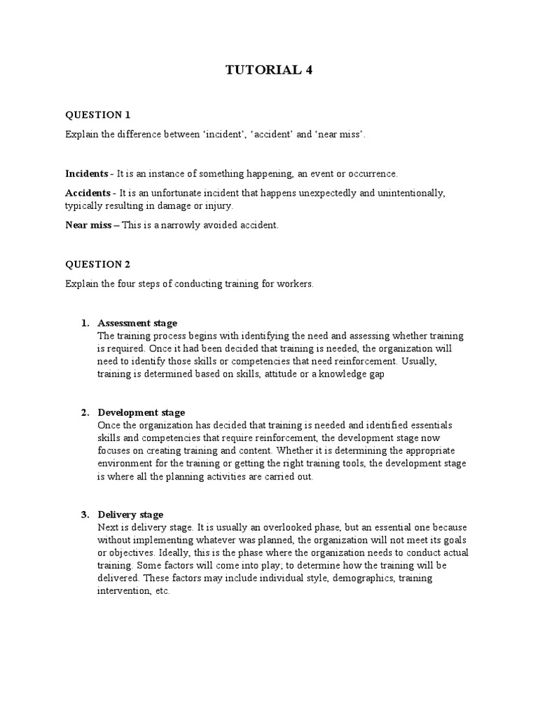 Tutorial 4 | PDF | Occupational Safety And Health | Expense