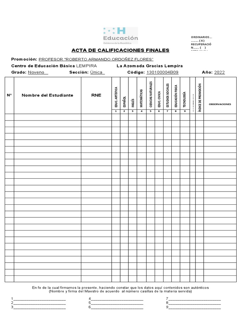 Actas 2022 TERCER CICLO | PDF | Science