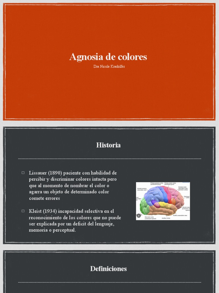 Agnosia del Color: Definición y Evaluación | PDF | Neuropsicología ...