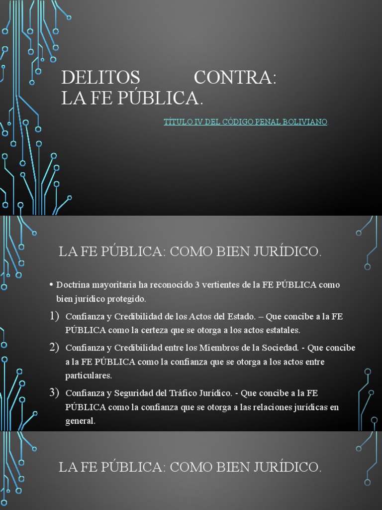 Delitos Contra La FE PÚBLICA. | PDF | Derecho penal | Propiedad