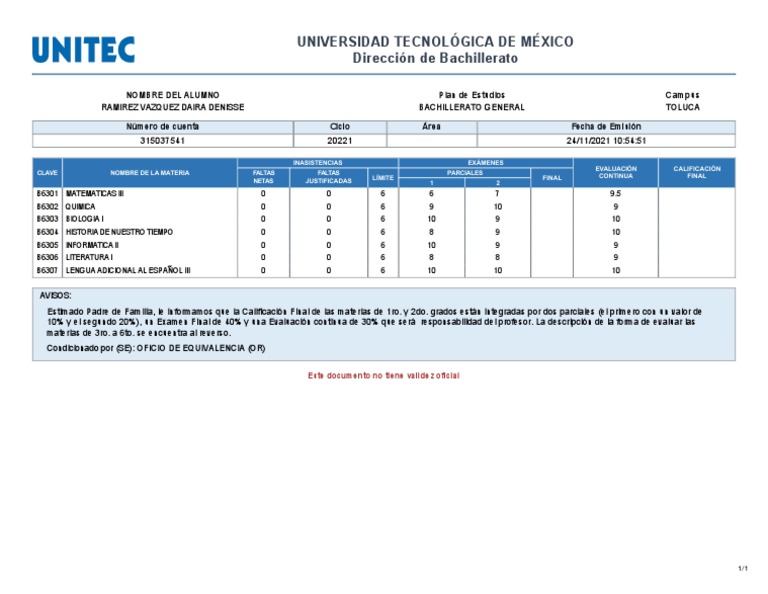 Boleta Preparatoria | PDF