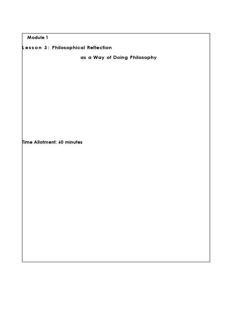 Philosophical Reflection in Philosophy | PDF | Thought | Academic ...