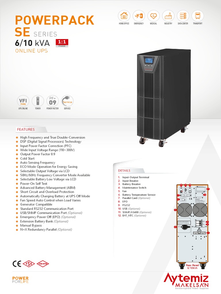 Powerpack Se Series 6 10 Kva Black | PDF | Power Supply | Computer ...