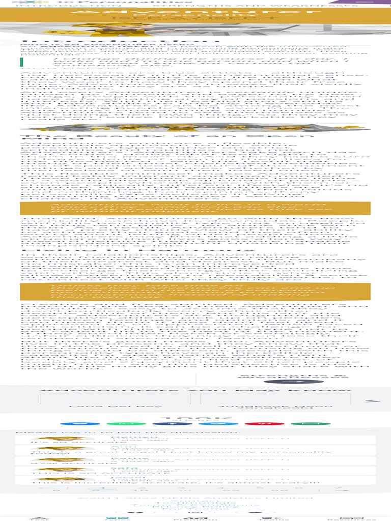 Adventurer | PDF | Personality Type | Psychological Concepts