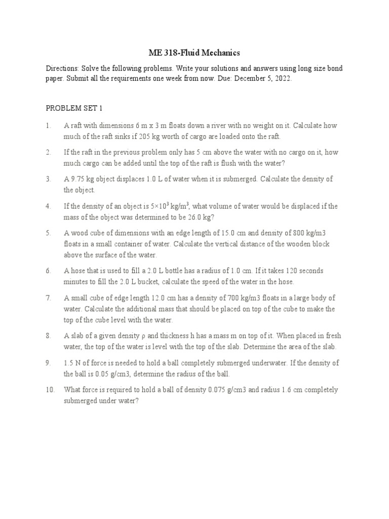 ME 318 Problem Set 1 2022 | PDF