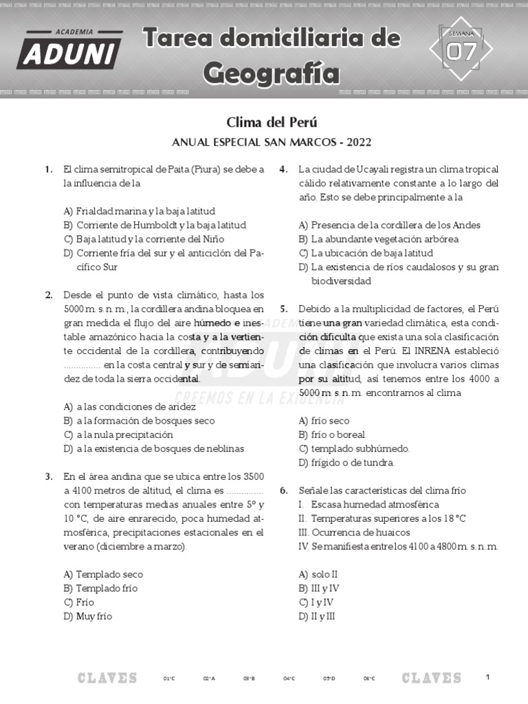 D - AESM - Domi - Sem 07 | PDF | Clima | Clima templado