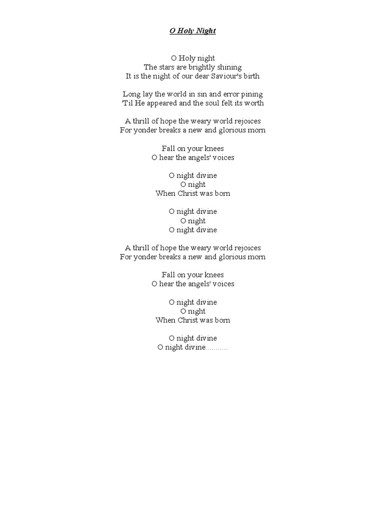 O Holy Night Lyrics and Meaning | PDF | Religion & Spirituality