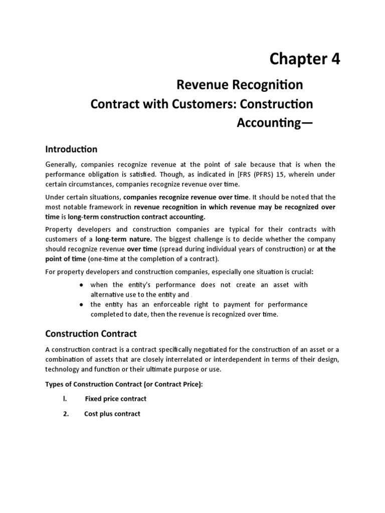 Chapter 4 Revenue Recognition 2 | PDF | Revenue | Cost