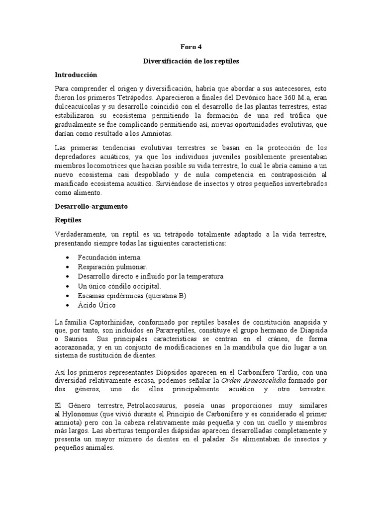 Diversificación de Los Reptiles | PDF | Reptil | Tortuga