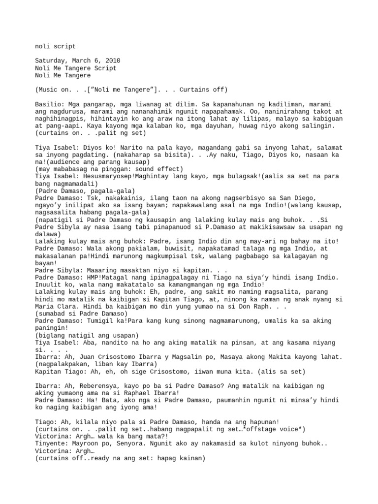 Noli Me Tangere (Script) | PDF