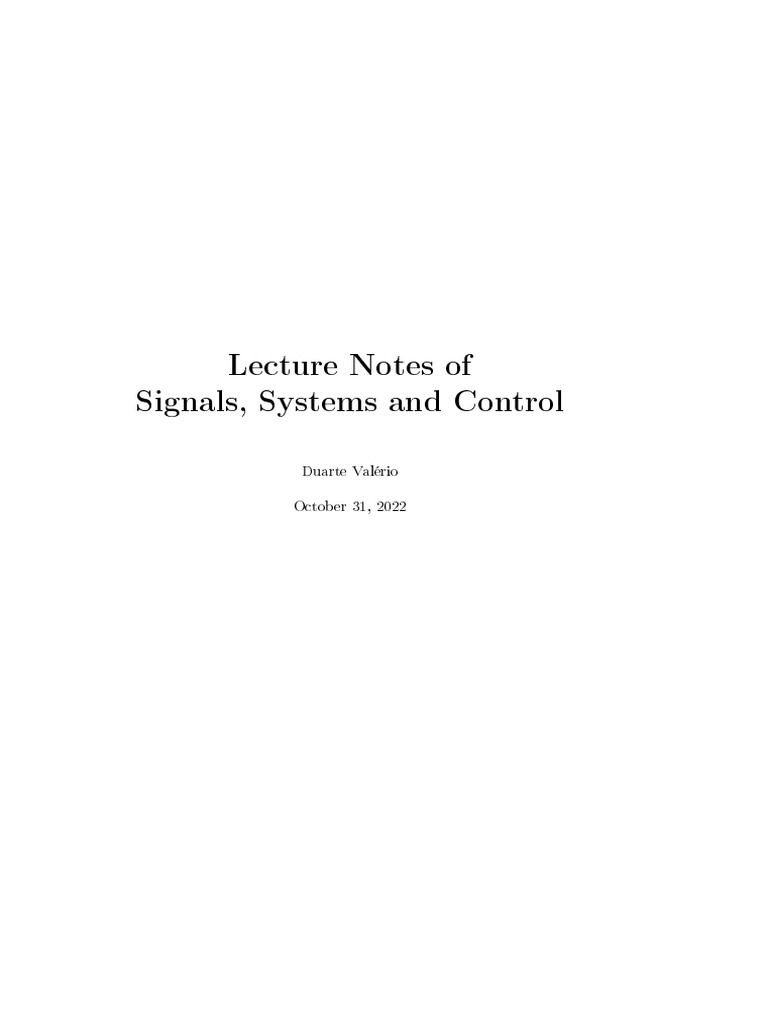 Signals Systems and Control | PDF | Control Theory | Actuator