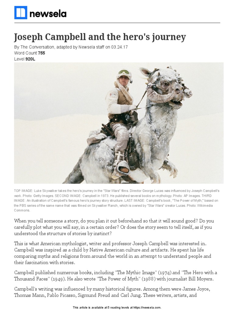 Joseph Campbell The Heros Journey 27956 Article - and - Quiz | PDF