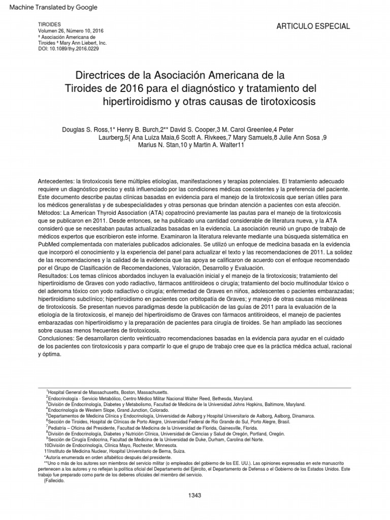 Guias Ata Hipertiroidismo Español | PDF | Hipertiroidismo | Hormona estimulante de la tiroides