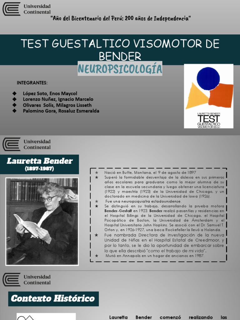 Test Gestáltico Visomotor de Bender | PDF | Las emociones | Sicología