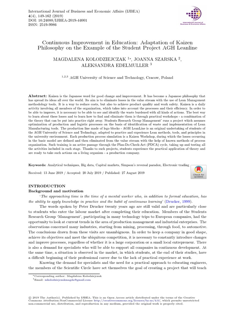 Continuous Improvement With Kaizen Concept | PDF | Lean Manufacturing ...