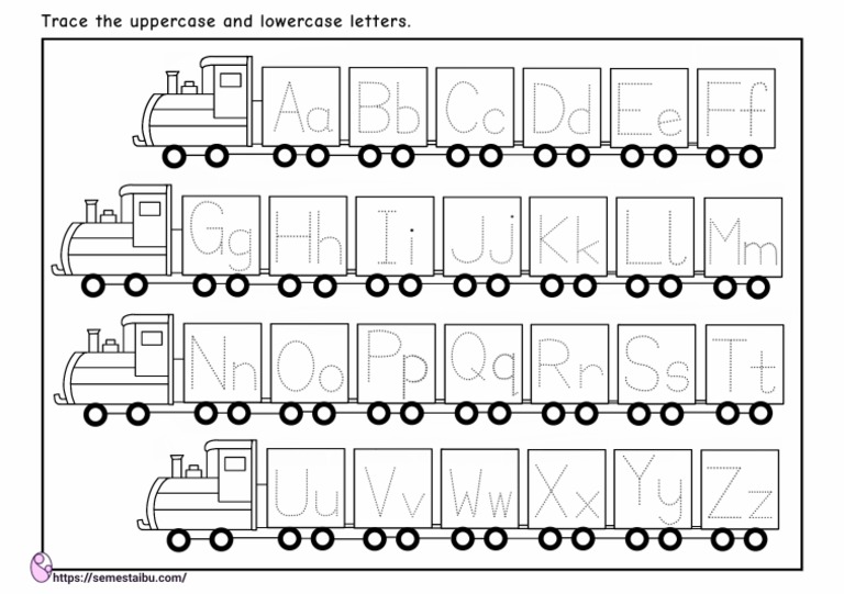 Letter Tracing Uppercase and Lowercase Train | PDF