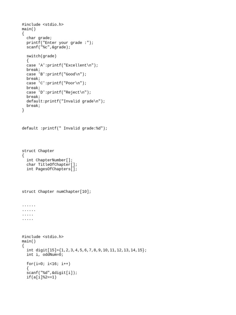 Switch Statement 6 Sep 2021 | PDF