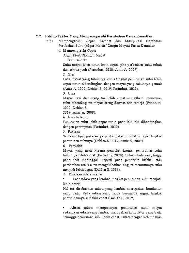 2.7 Faktor Faktor Yang Mempengaruhi Perubahan Pasca Kematian | PDF ...