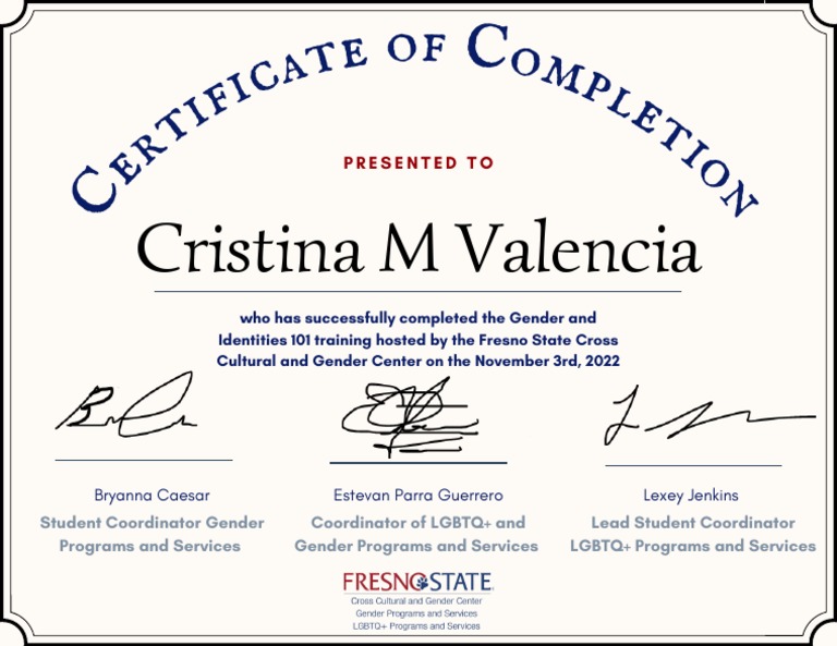 LGBTQ Certificate of Completion | PDF
