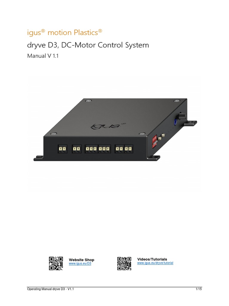 Igus Motor Driver Manual | PDF | Switch | Electric Motor