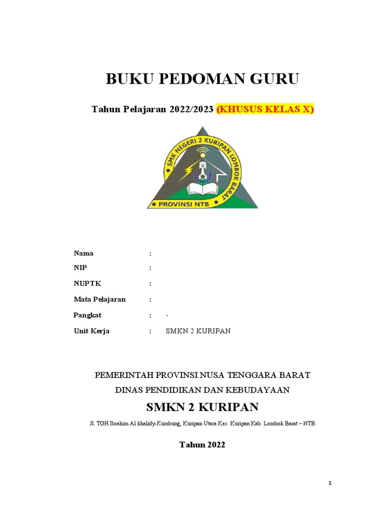 Buku Pedoman Guru 2022 - 2023 | PDF