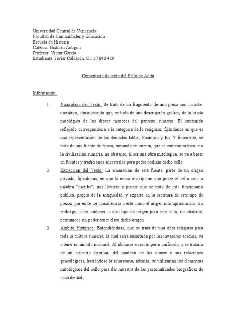 Sello de Adda | PDF | Sumeria | Diosa