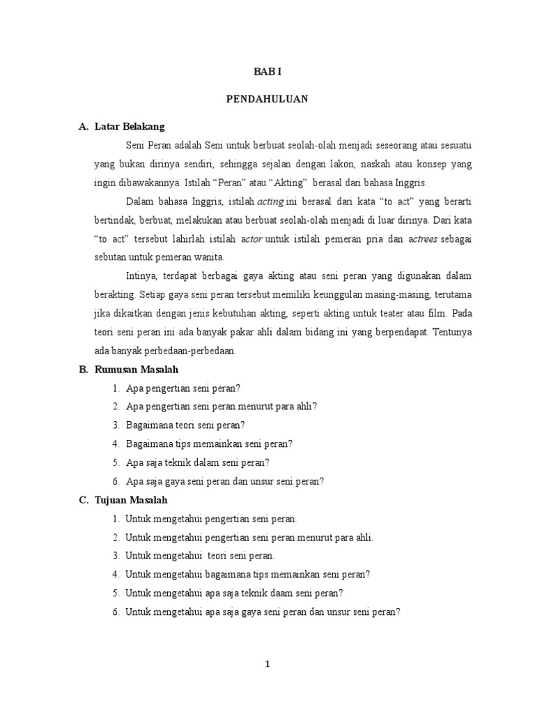 Pengertian dan Teknik Seni Peran | PDF