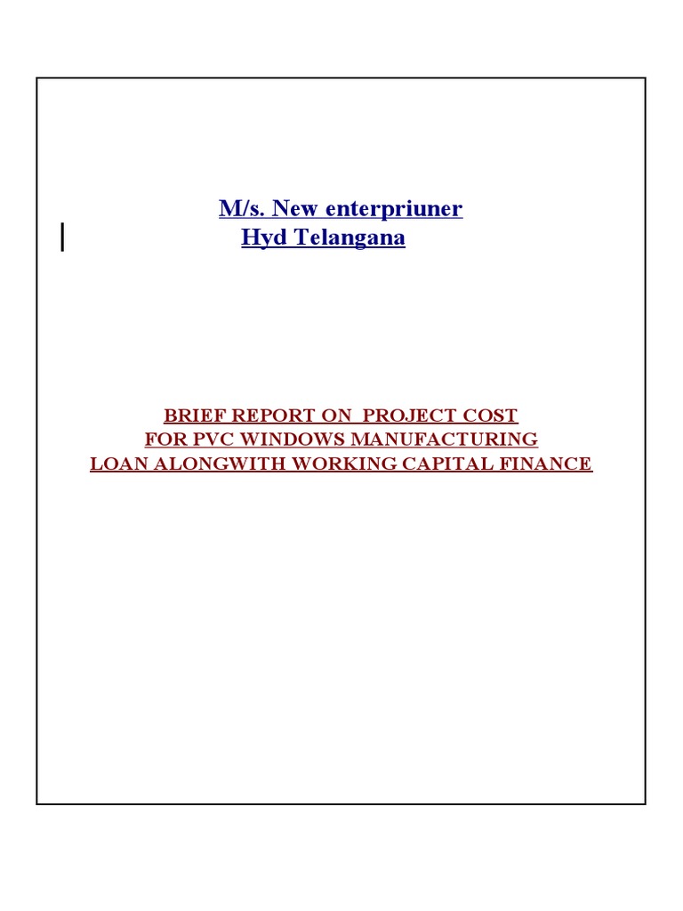 uPVC Window & Door Project Report | PDF | Depreciation | Fixed Asset